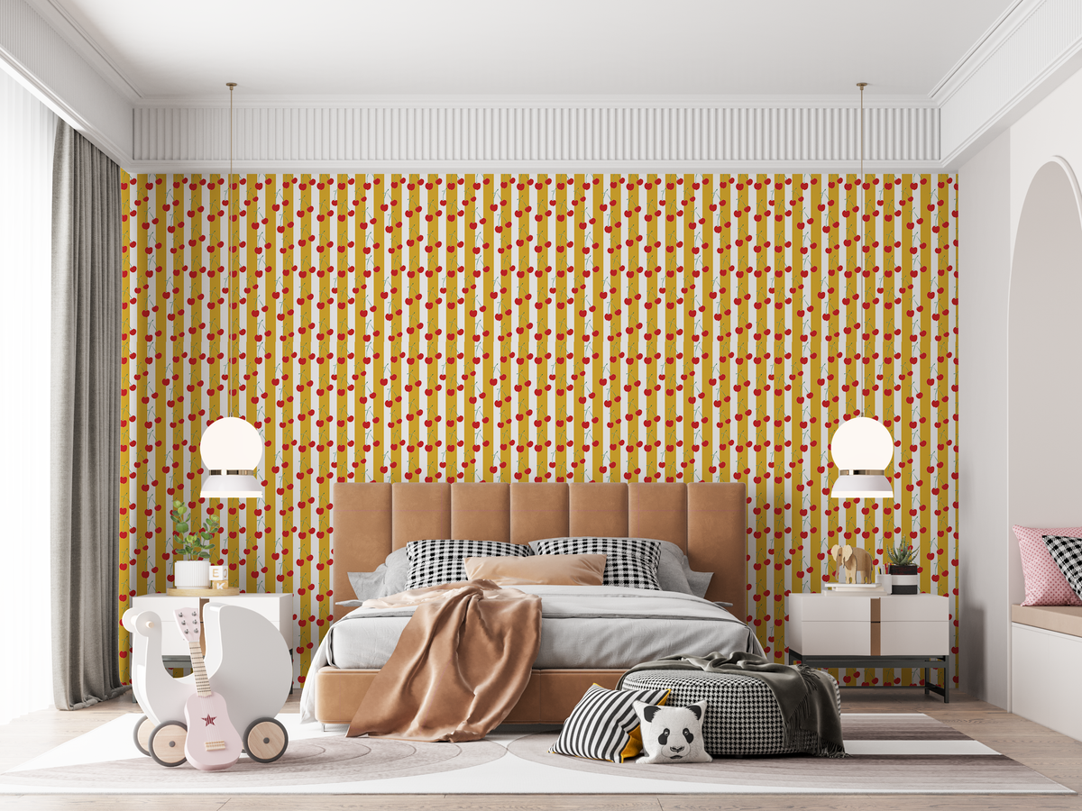 Very Cherry Peel and Stick Wallpaper | by robynblair – by robynblair LLC